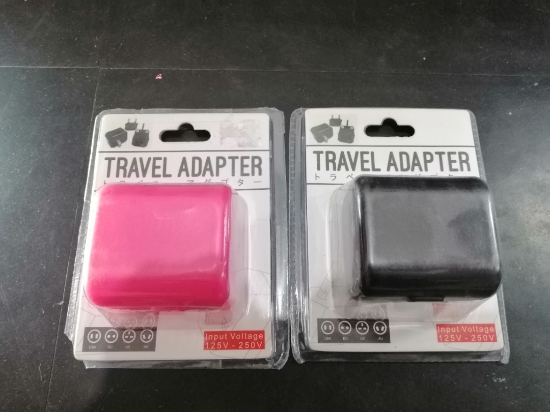 TRAVEL ADAPTOR BLACK & PINK, Computers & Tech, Parts & Accessories ...