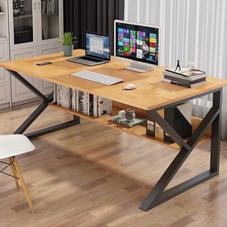 Wide Work Desk | Z-Leg Computer Table | Industrial Writing Desk ...