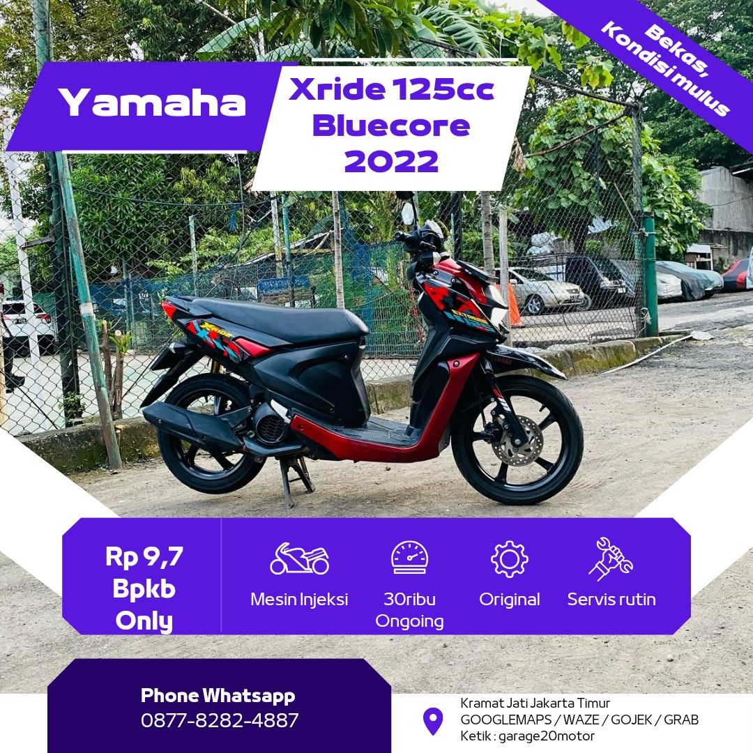 Yamaha x ride 125cc Bluecore tahun 2022, Motor di Carousell