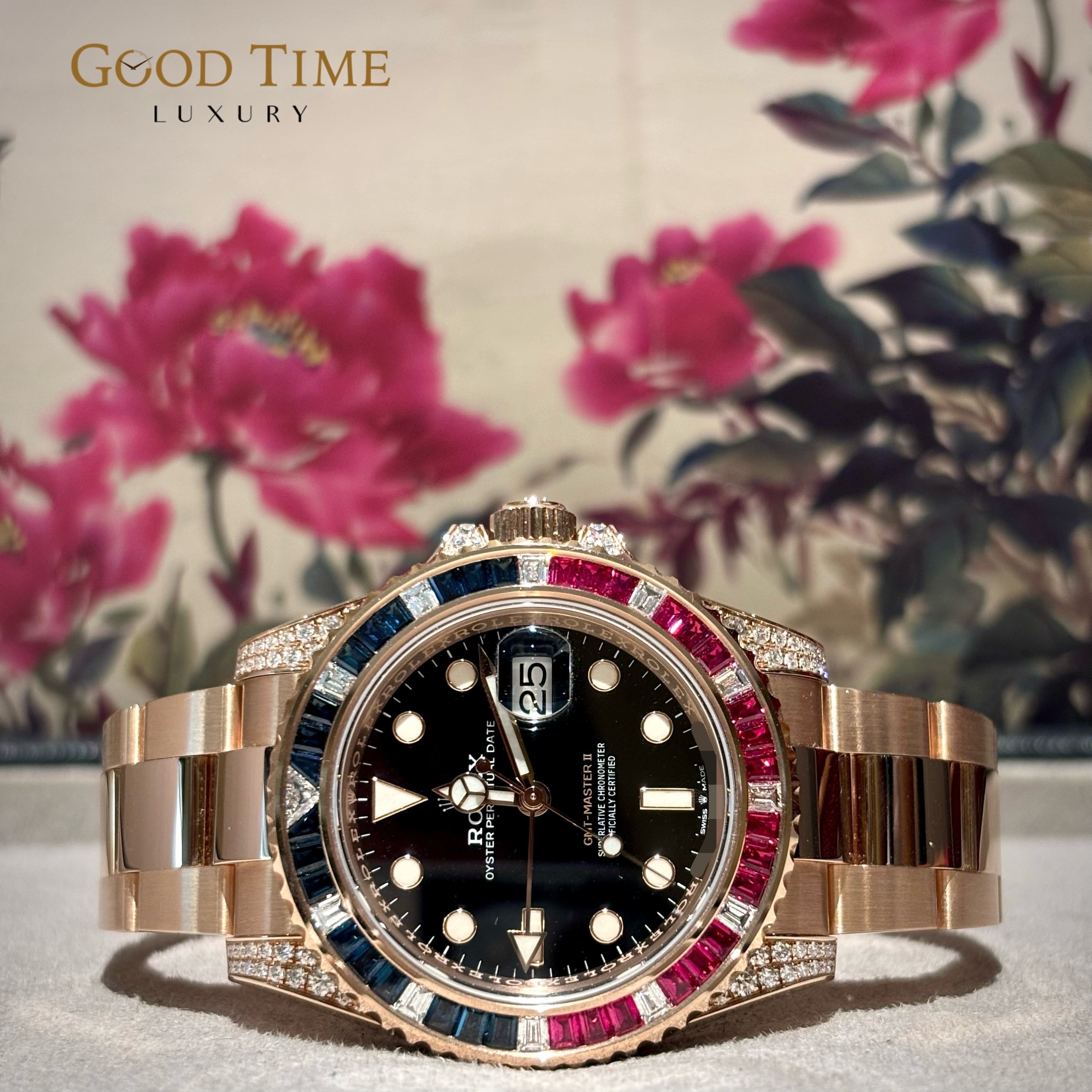 2022 NOV BNIB Unworn Rolex 126755SARU 126755 Factory Gem Set GMT Master ...