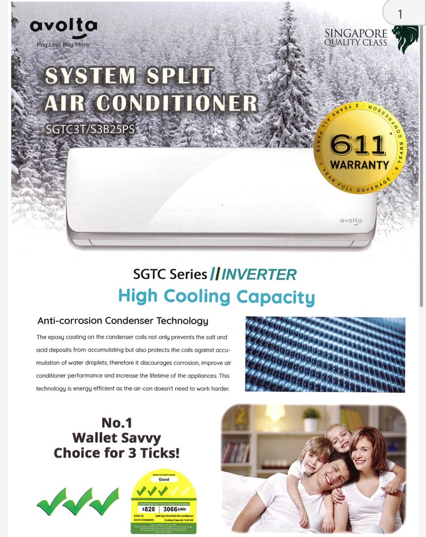 Avolta spilt aircon Fan coil unit 12k BTU x3. Compressor 25k BTU ...