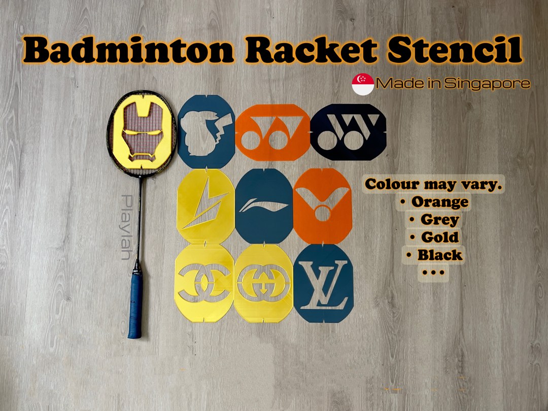 Badminton Racket Stencil - FREE marker pen, Sports Equipment, Sports ...