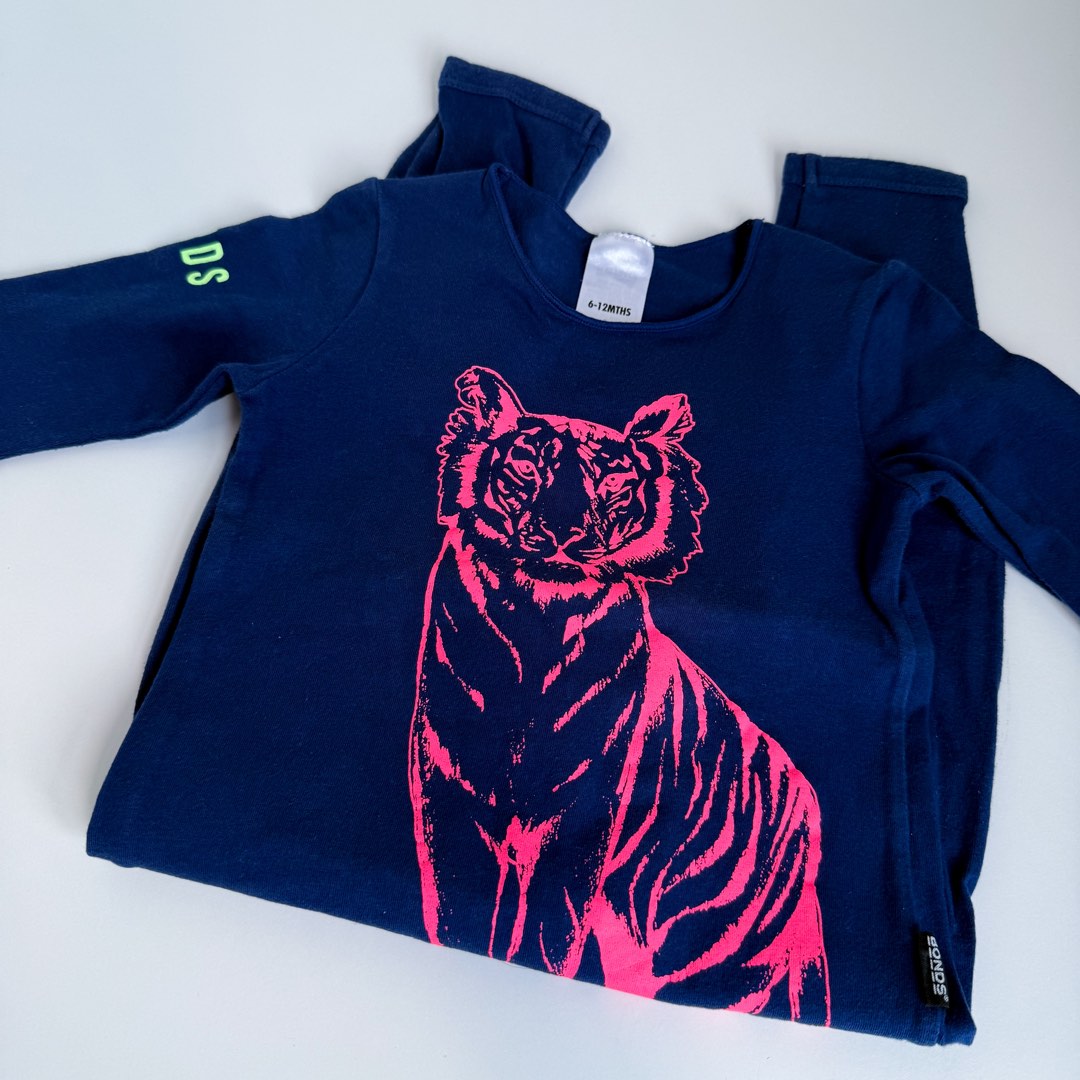 Bonds Coverall Siberian Tiger Navy Fluro, Babies & Kids, Babies & Kids ...