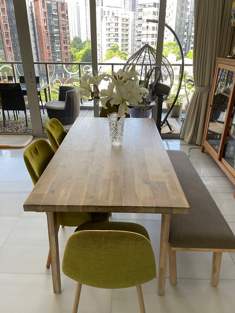 Castlery dining table and Chairs and Bench, Furniture & Home Living ...