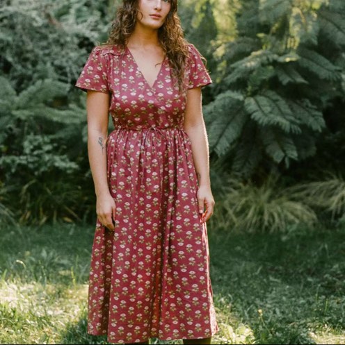 Christy Dawn The Simple Dawn Dress Antique Lotus Red, Women's Fashion ...