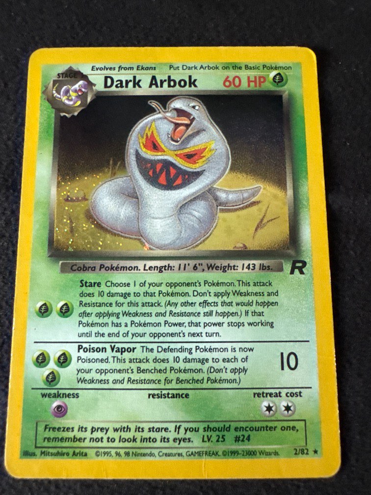Dark Arbok Team Rocket Holo, Hobbies & Toys, Toys & Games on Carousell