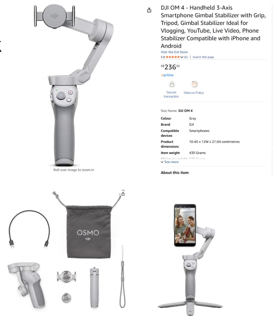 DJI smartphone gimbal / stick, Mobile Phones & Gadgets, Mobile & Gadget ...