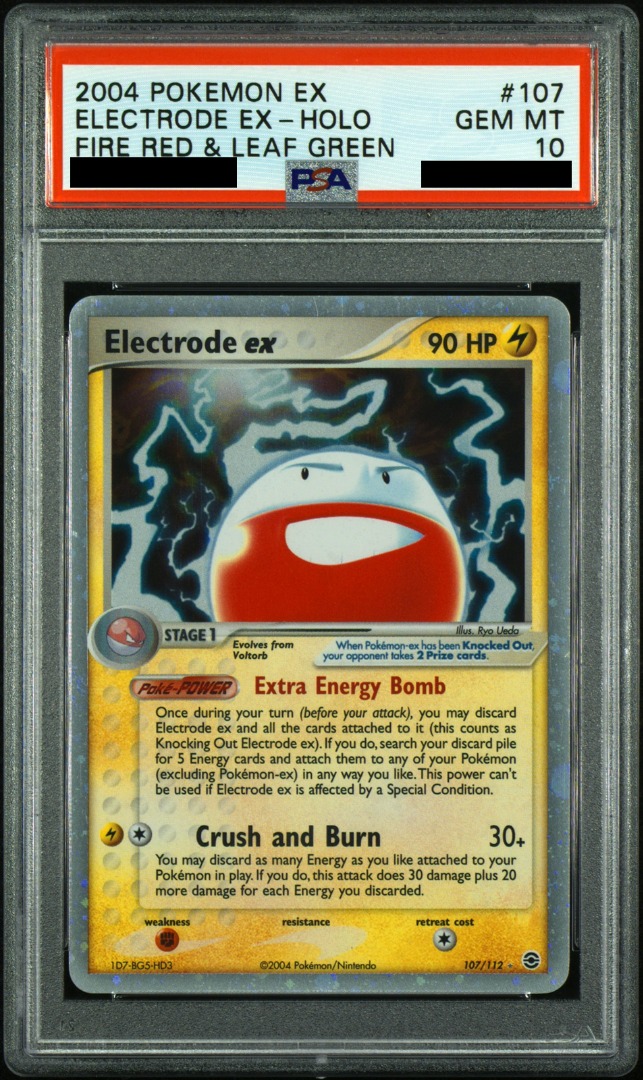 2004 Pokemon Electrode ex Holo Fire Red & Leaf Green #107 PSA 10 GEM ...