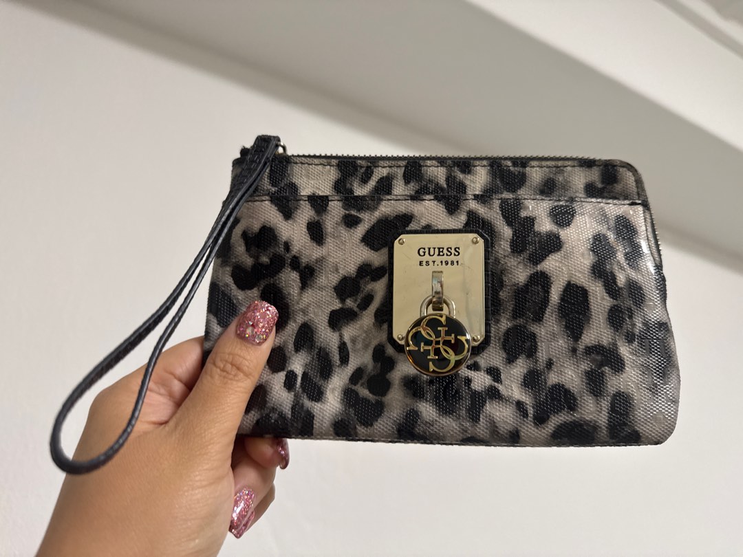 Guess Leopard Print Clutch, Women's Fashion, Bags & Wallets, Clutches ...