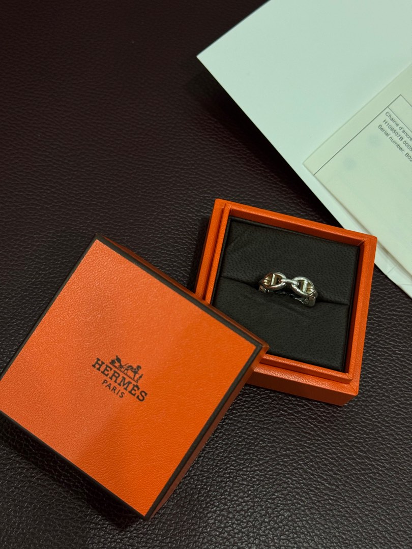 Hermes Chaine d'ancre Enchainee ring, small model, Ref Size:53, Luxury ...
