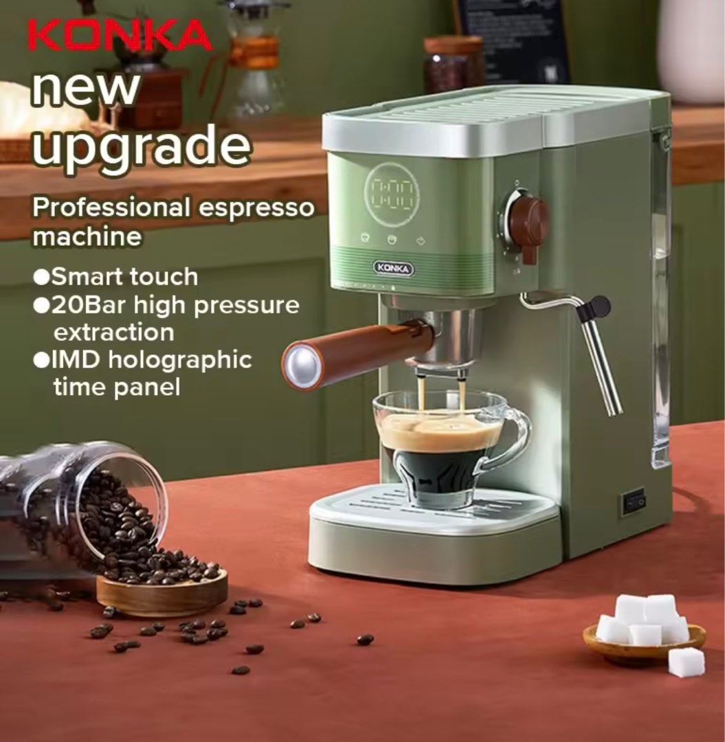 KONKA 3in1 Italian Coffee Machine Retro Green, TV & Home Appliances ...