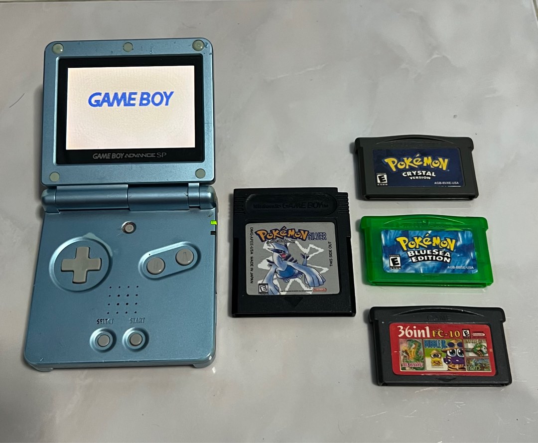 Nintendo GAME BOY ADVANCE SP + Games Set, Video Gaming, Video Game ...
