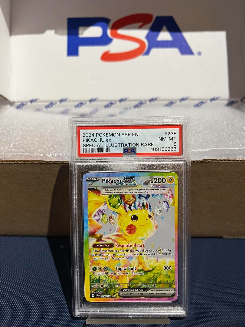 PSA 8 - Pikachu SIR (Surging Sparks), Hobbies & Toys, Toys & Games on ...