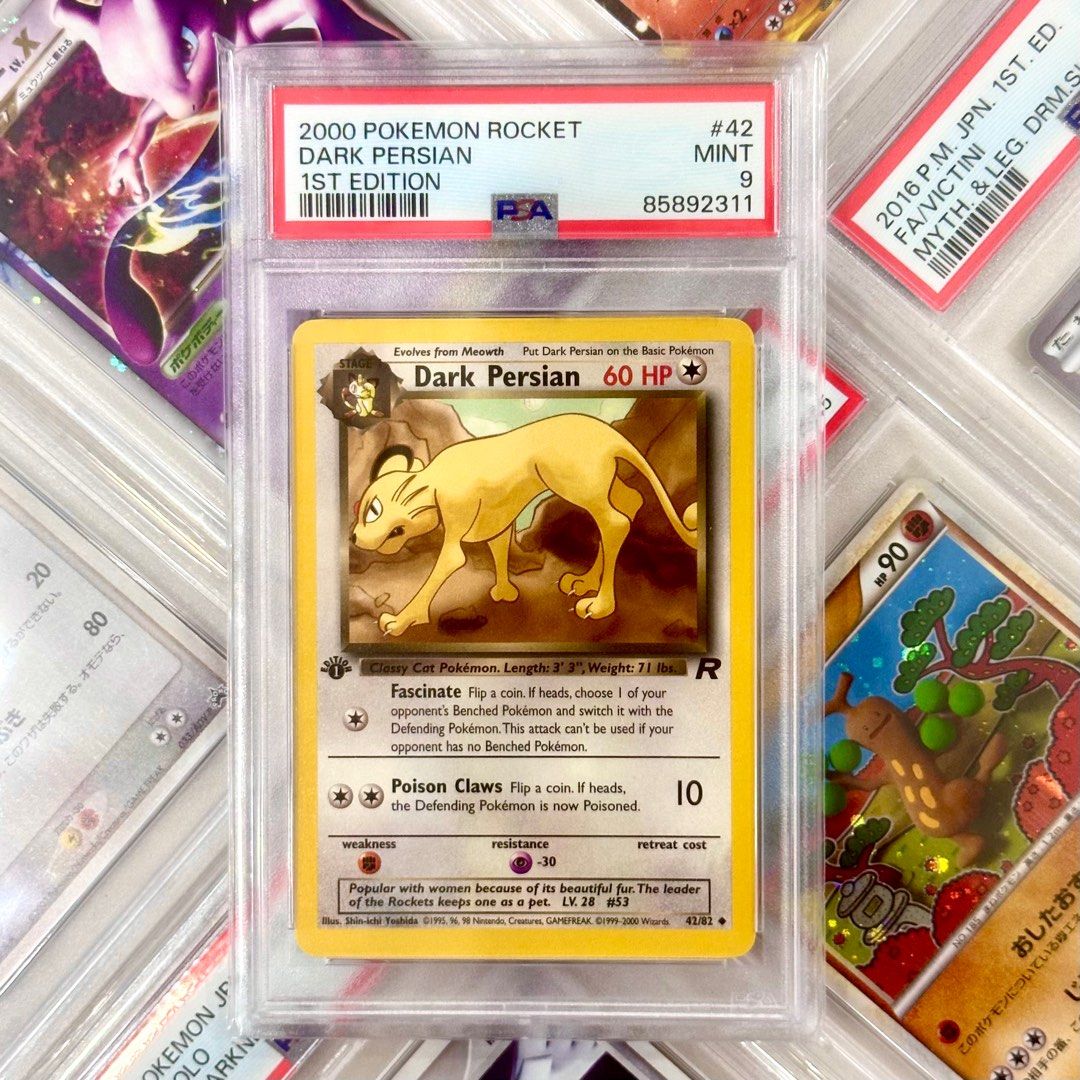 PSA 9 Dark Persian #42 (1ST EDITION) Team Rocket 2000 Pokémon Trading ...