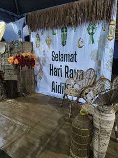 Hari raya backdrop photobooth village photography setup backdrop ...