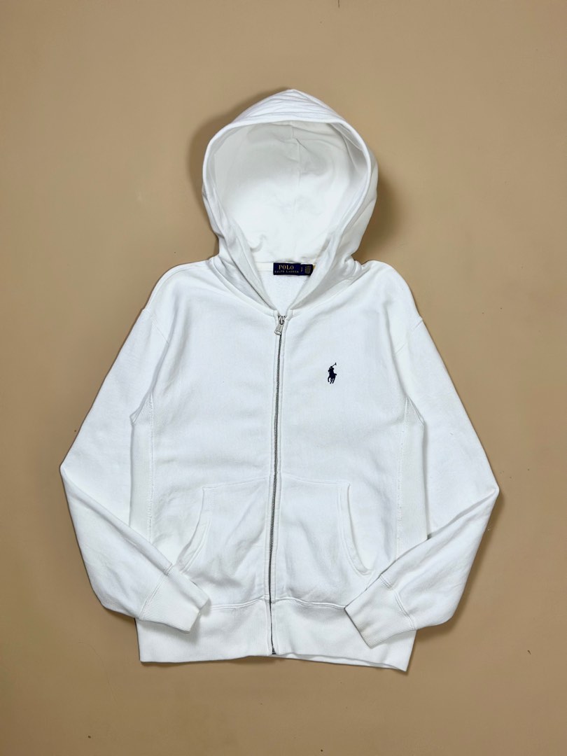 RL w/ Navy Blue Pony Zip up Hoodie Jacket, Women's Fashion, Coats ...