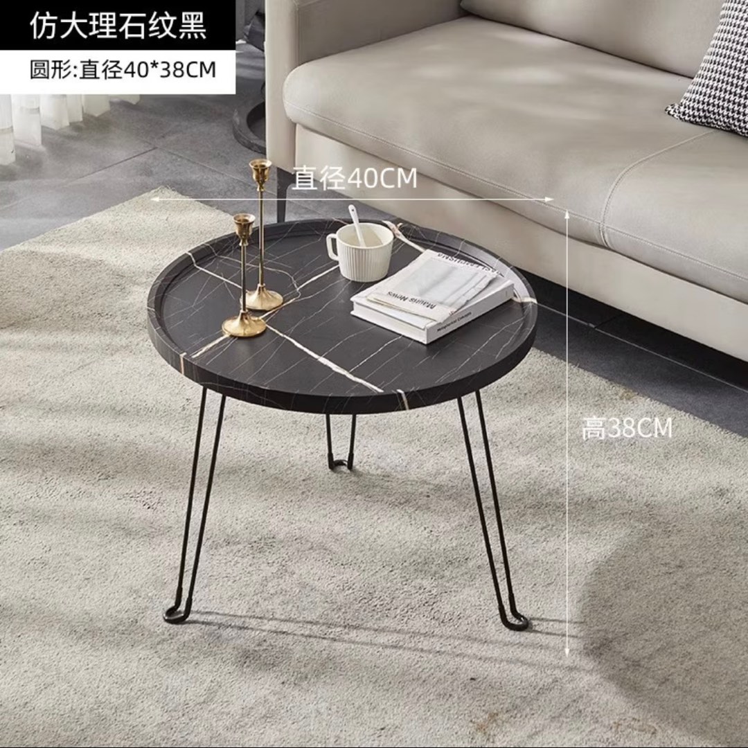 Round Coffee Table | Side Tables | Wooden Side Table Metal Frame Table ...
