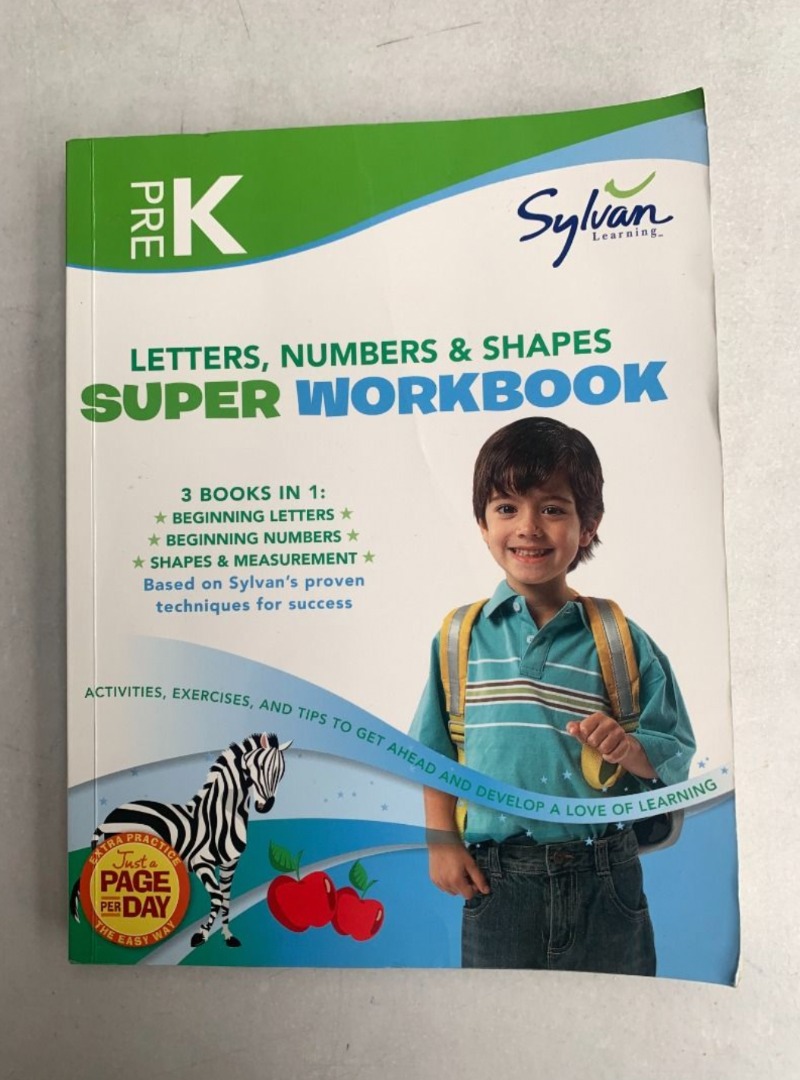 SCHOOLBOOK | Pre-K Super Workbook (Letters, Numbers & Shapes), Hobbies ...