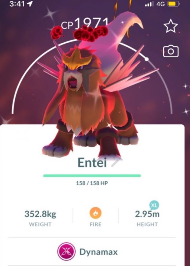 Shiny Dynamax Entei - Pokemon GO, Video Gaming, Video Games, Nintendo ...