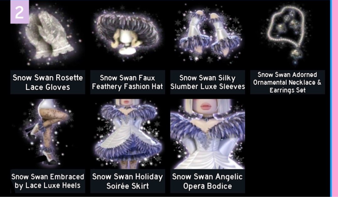 Snow swan set for RM35 (Royale high), Video Gaming, Gaming Accessories ...