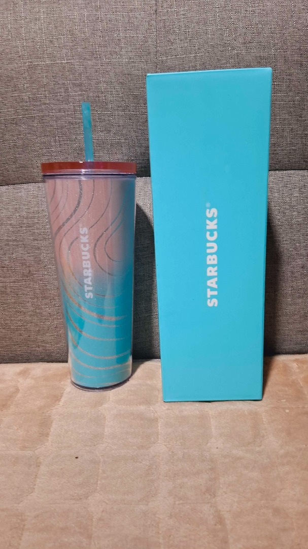 Starbucks 2025 Turquoise Cold Cup, Furniture & Home Living, Kitchenware ...