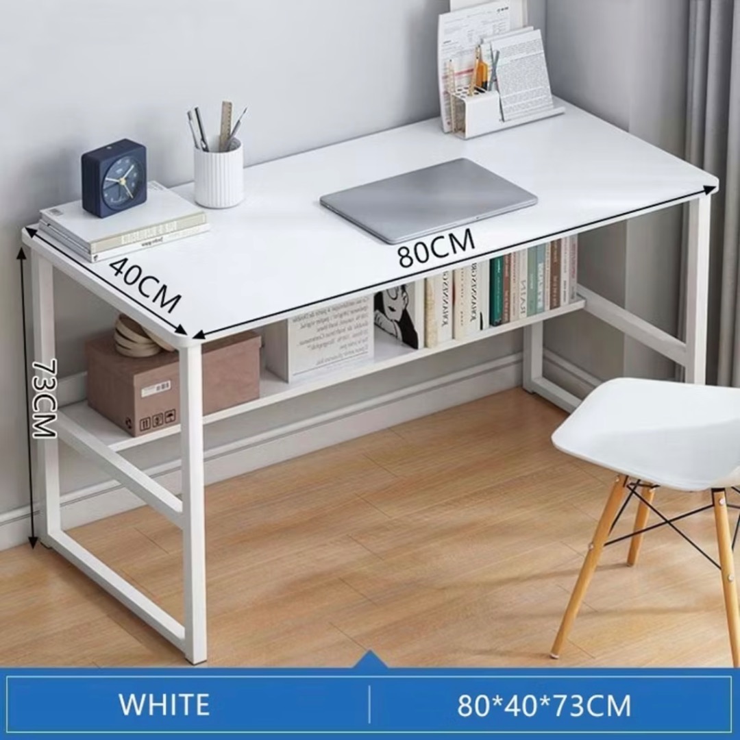 Steel Frame Study Desk | White Office Desk | Minimalist Work Desk ...