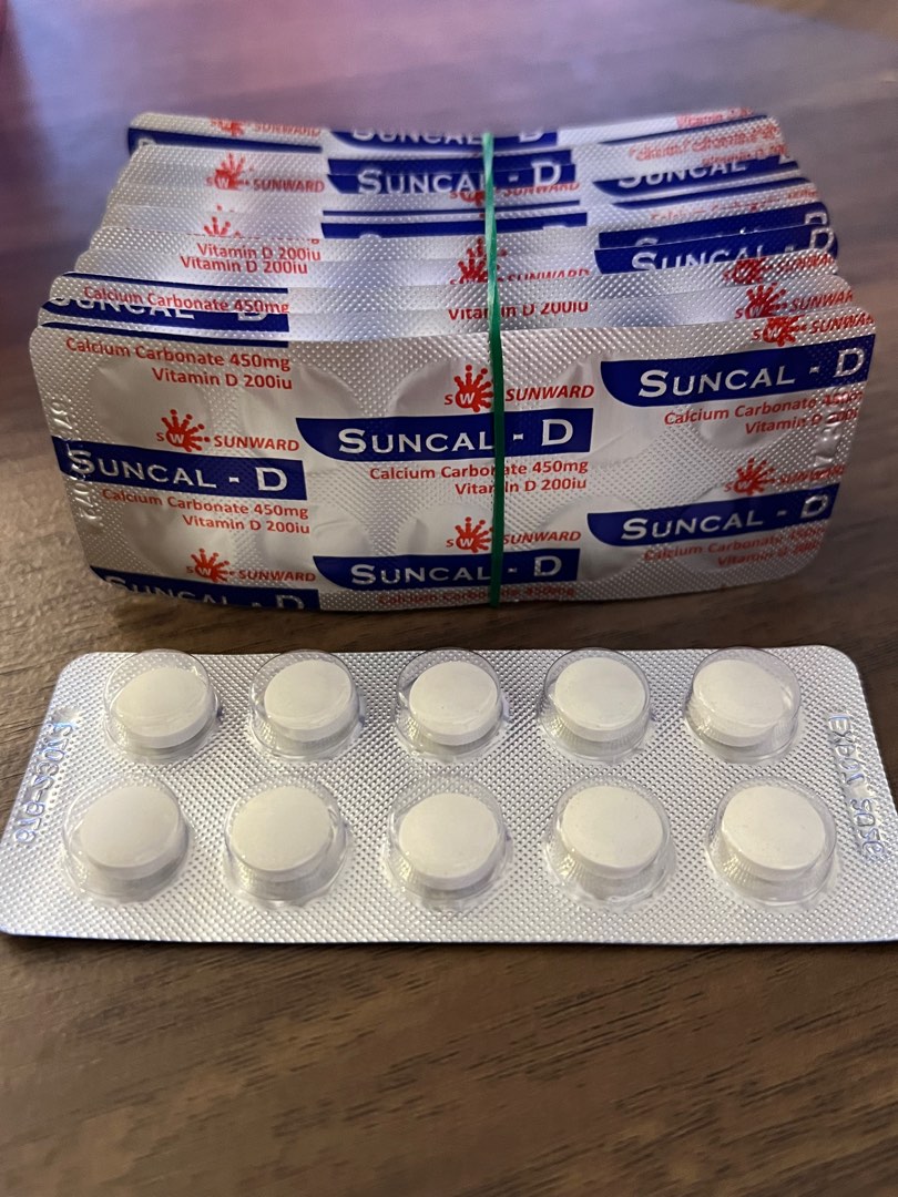 Suncal-D (Calcium carbonate 450mg/Vitamin D 200IU) Tablet 110s (Exp ...