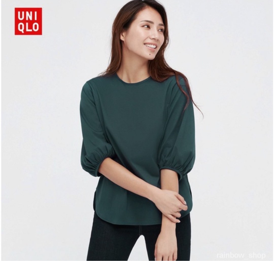 Uniqlo Puff Sleeves, Women's Fashion, Tops, Blouses on Carousell