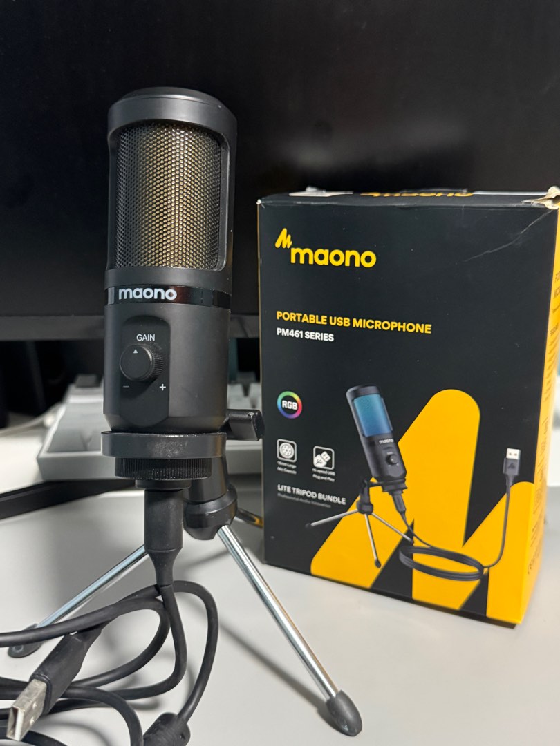 USB Microphone Maono PM461 Tripod, Audio, Microphones on Carousell