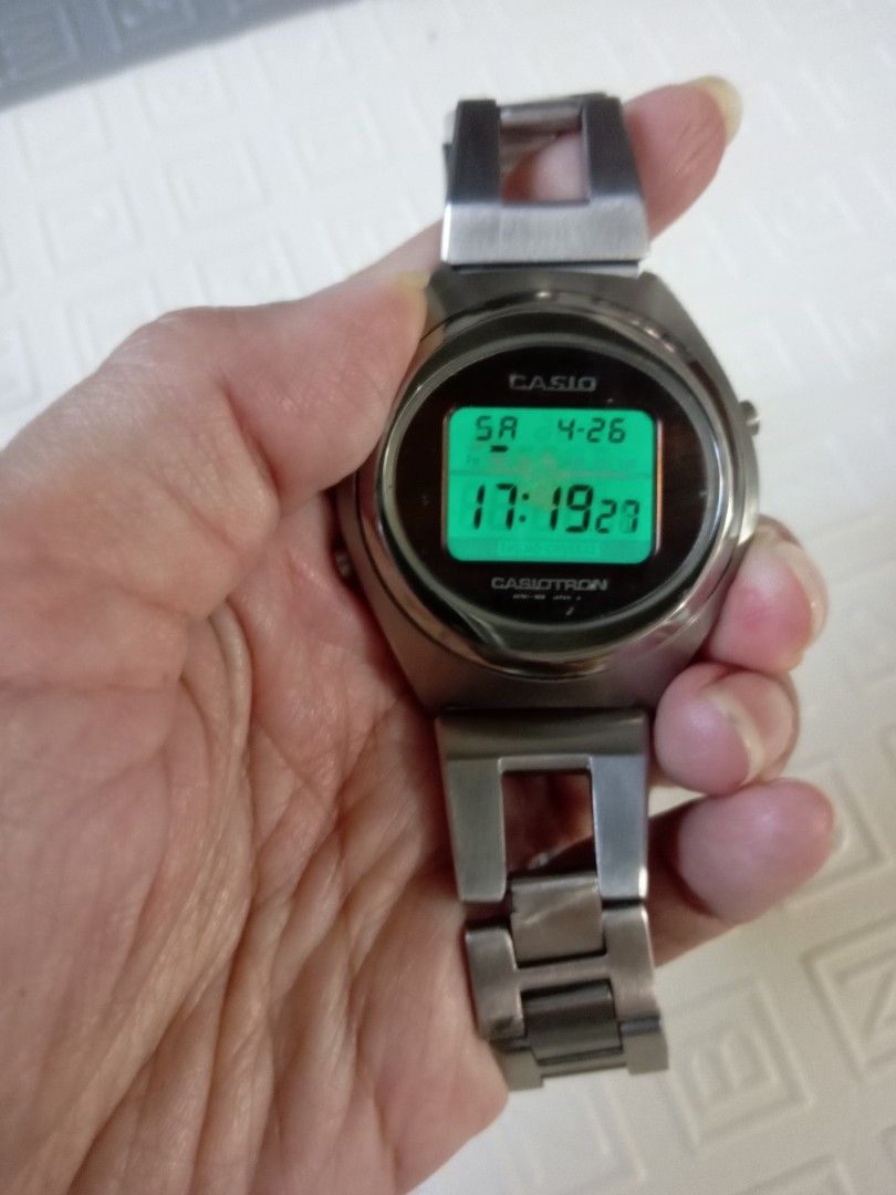 Vintage Rare Casio Casiotron TRN-120 Space Station Digital Watch, Fesyen Pria, Jam Tangan di ...