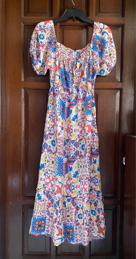 womens Boho puff maxi dress, Women's Fashion, Dresses & Sets, Dresses ...