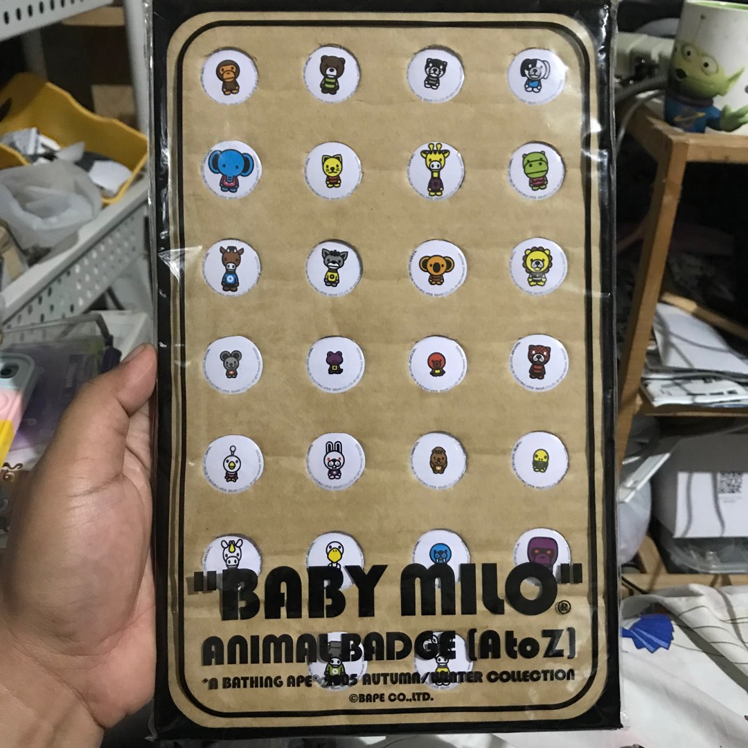 A Bathing Ape BAPE Baby Milo Animal Badge [A-Z] Pin Button Set, Hobbies ...