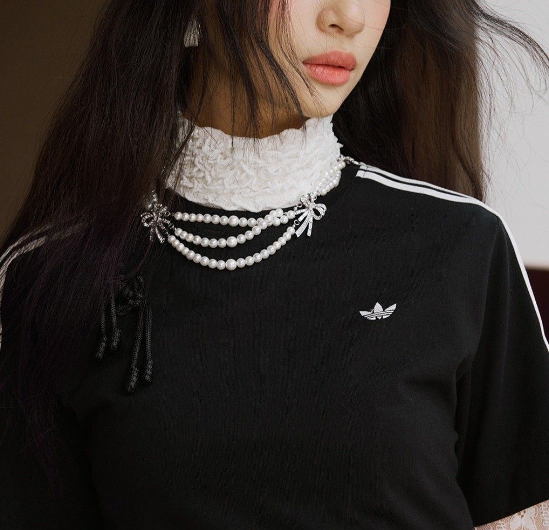 Adidas New Chinese Crop T-shirt, Women's Fashion, Activewear on Carousell