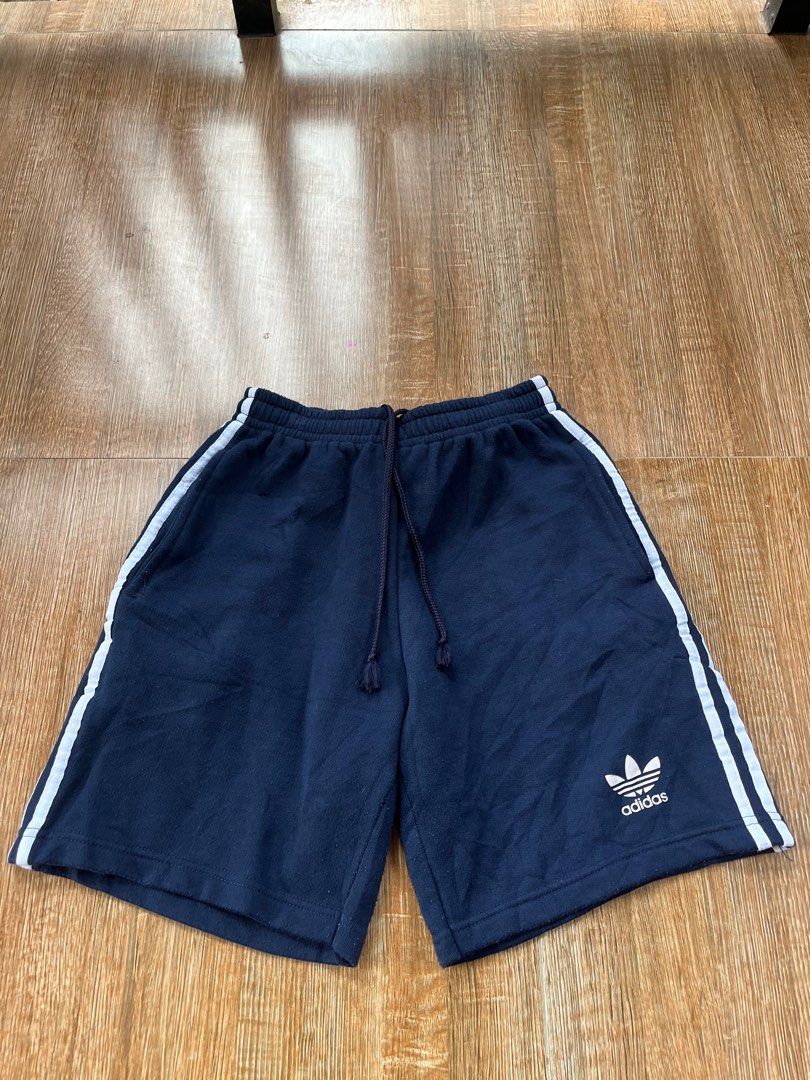 Adidas Trefoil 3 Stripes Sweat Short Above the Knee /Navy Blue ...