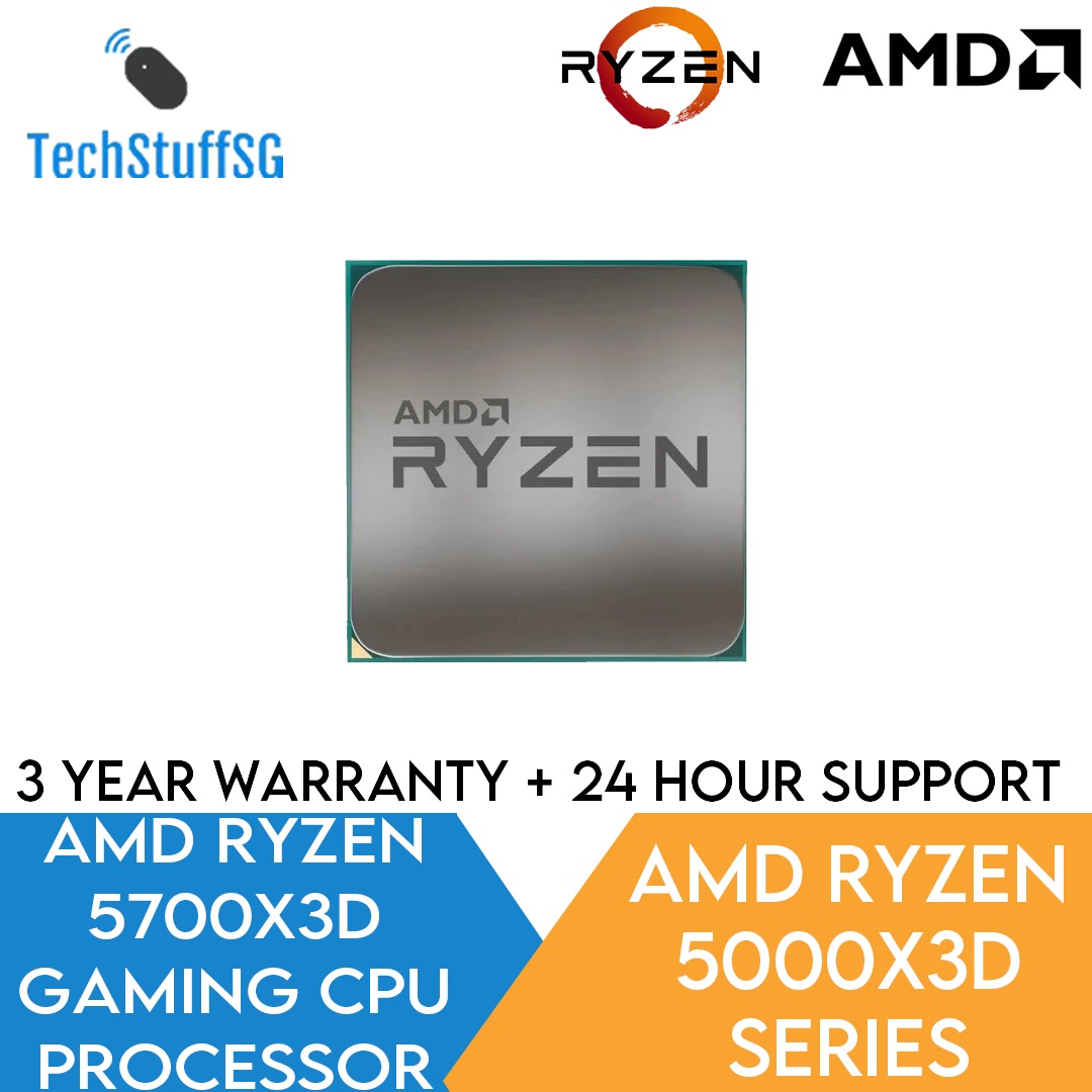 AMD 5700X3D 8 Core 16 Thread CPU Gaming 3d VCACHE CPU Processor CHIP ...