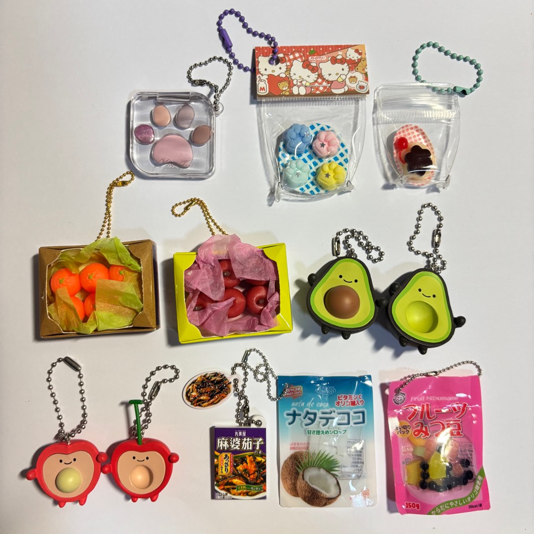 Assorted Japanese gachapon keychains/trinkets/ couple keychain, Hobbies ...