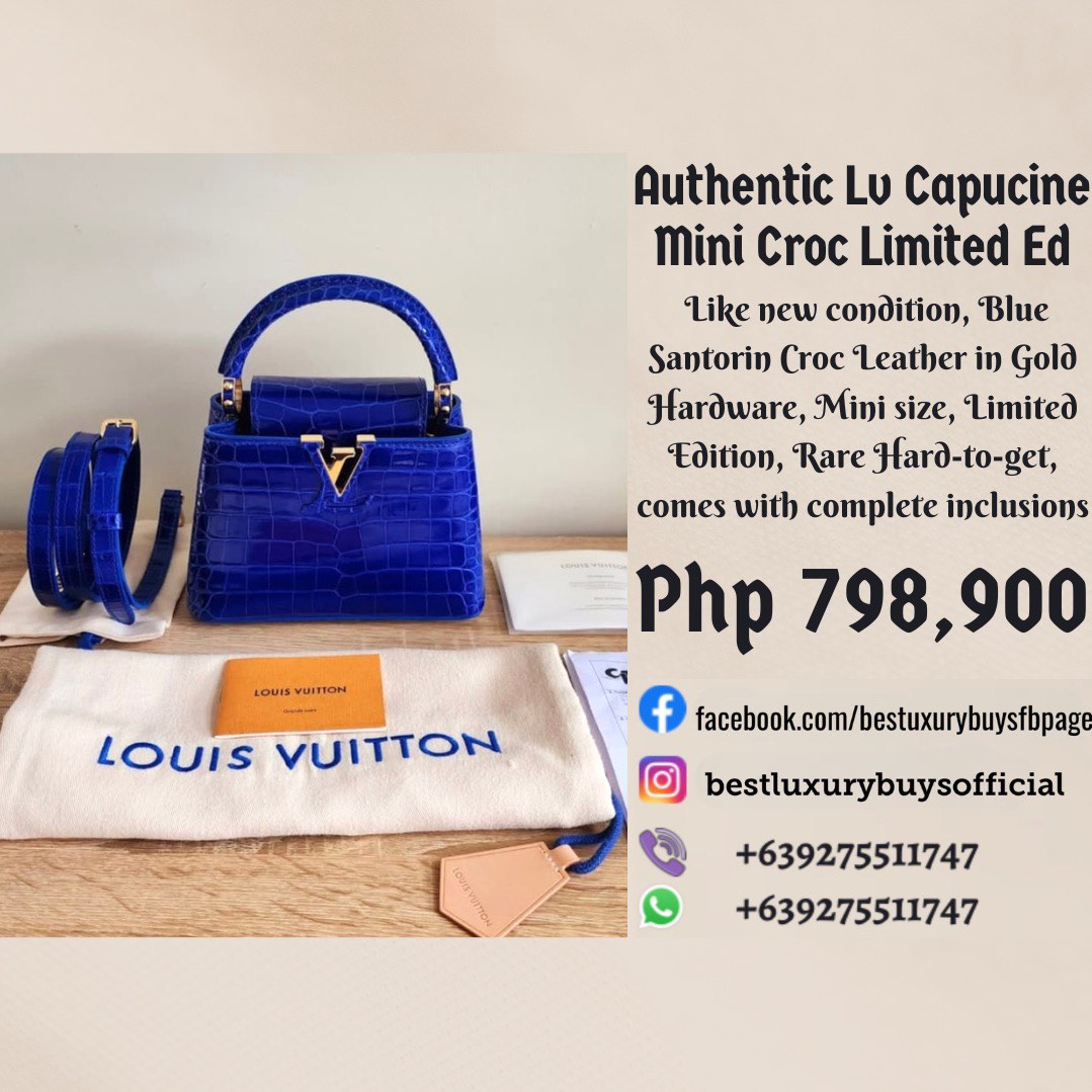 Authentic Louis Vuitton Lv Mini Capucine Croc Two way Bag Like new ...