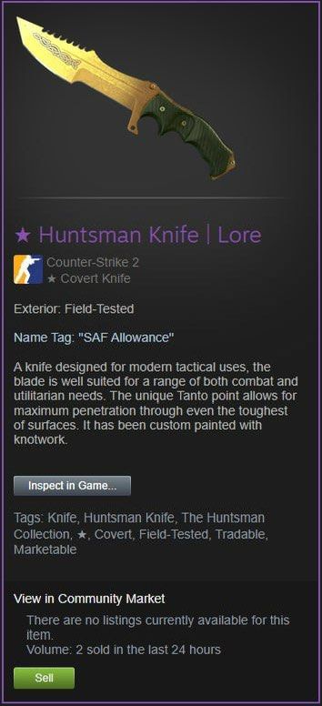 CS2 Huntsman Knife | Lore FT, Video Gaming, Gaming Accessories, In-Game ...