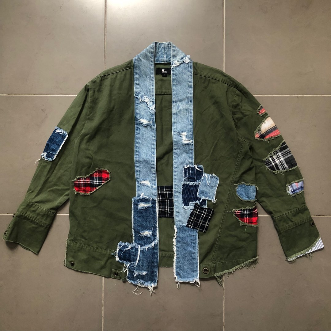 GREG LAUREN ALTERNATIVES PATCHWORK ARMY KIMONO, Men's Fashion, Coats ...