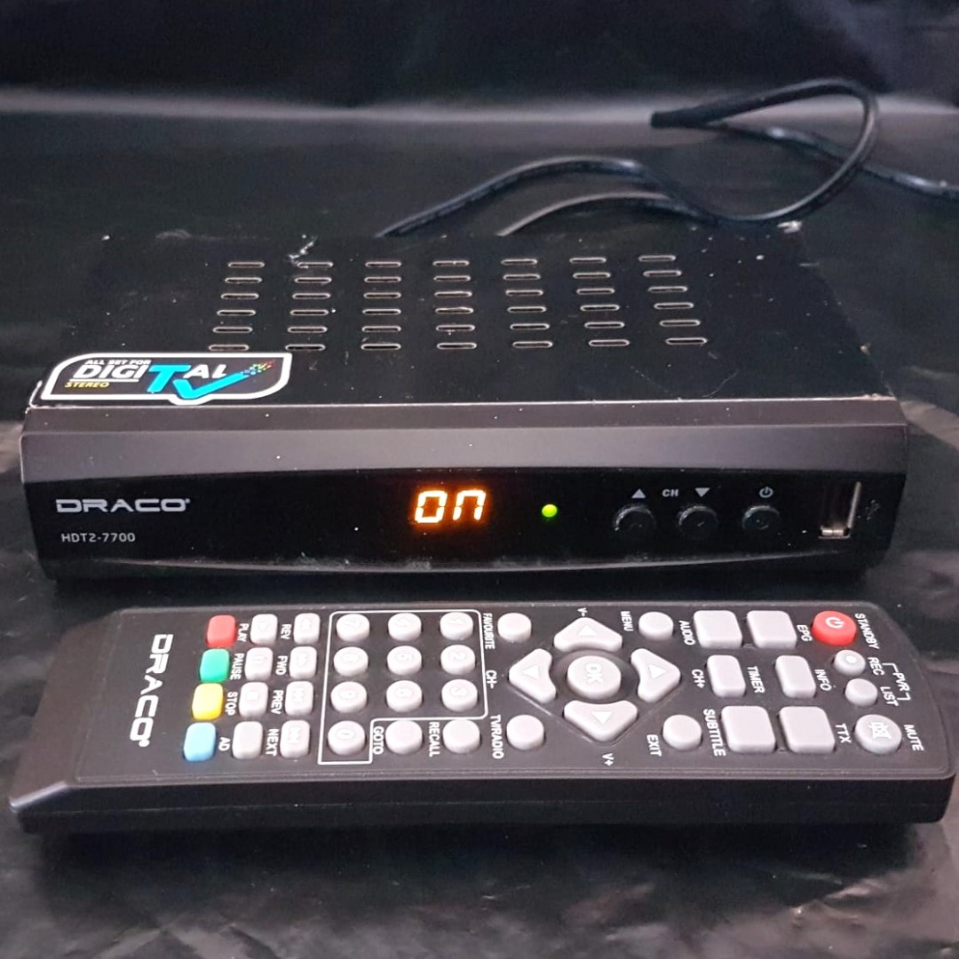 Home Entertainment, Draco DVB-T2 HDT2-7700 HD Receiver, High Definition, Stereo Digibox, Smart ...