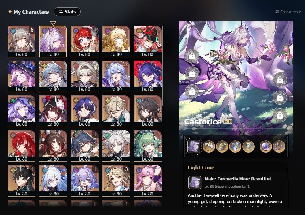 HONKAI STAR RAIL CHEAPEST STACKED COLLECTORS 33x 5 Stars Characters + 13x Sign END GAME ACCOUNT ...