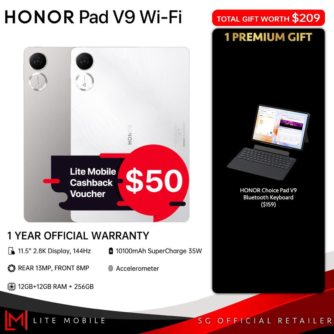 Honor Pad V9 Wifi 256GB White 256GB, Mobile Phones & Gadgets, Mobile ...