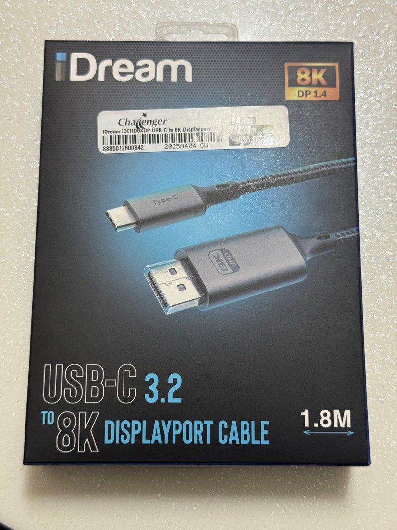 iDream IDCHD8KDP USB-C to 8K DisplayPort Cable, Computers & Tech, Parts ...