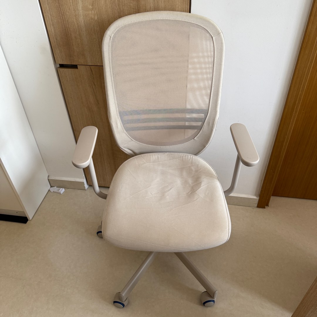 IKEA Flintan Office Chair with Armrests (Beige), Furniture & Home ...