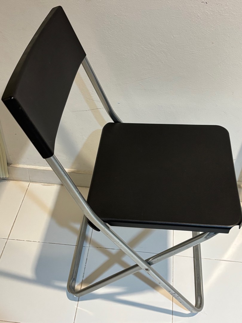 IKEA folding chair (Black), Furniture & Home Living, Furniture, Chairs ...