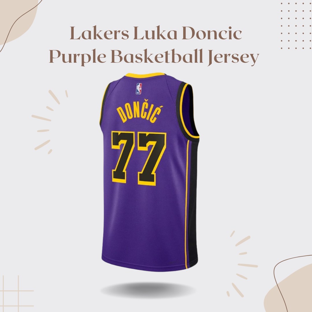 Lakers Luka Doncic 77 Purple Basketball NBA Jersey Baju NBA, Men's ...