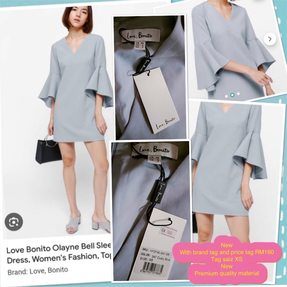 Love Bonito Olayne Bell Sleeve Dress-NEw with tag and price tag-NEw ...