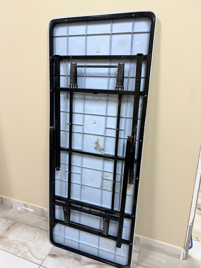 Meja pvc kaki besi, Furniture & Home Living, Furniture, Tables & Sets ...