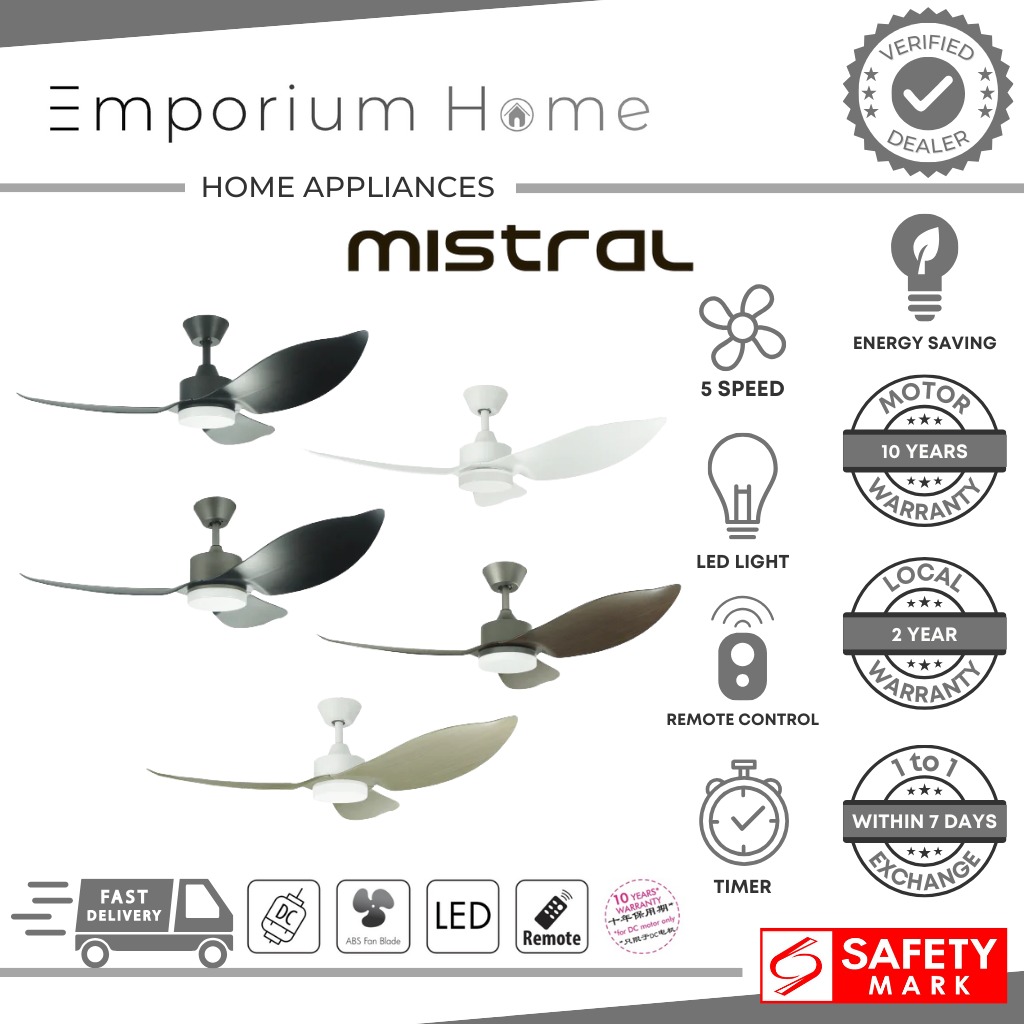 Mistral 36" Ceiling Fan DFan Space, Furniture & Home Living, Lighting ...