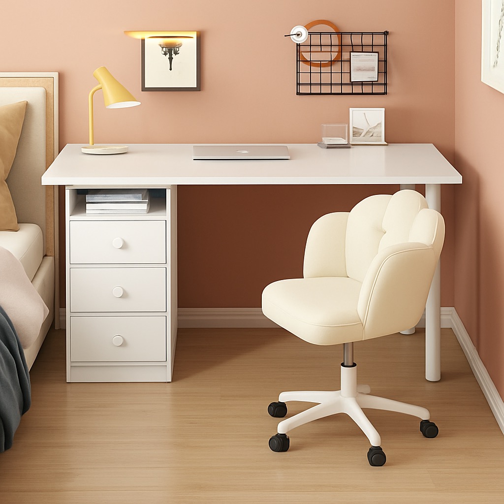 Modern Study Desk | Home Office Writing Desk | Three Drawer Storage ...